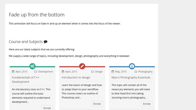 CSS Animations on Scroll - Fade From Bottom up