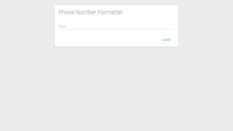 Phone number input formatter