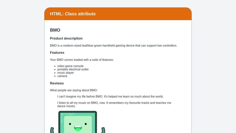 HTML: Class attribute