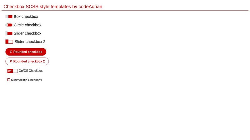 SCSS Simple styled Checkbox