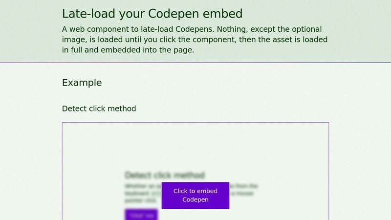 [Web component] Late-load your Codepen embed (v1)