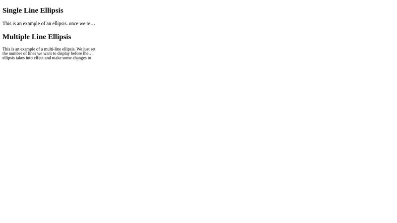 Multiple Line Ellipsis CSS Effect