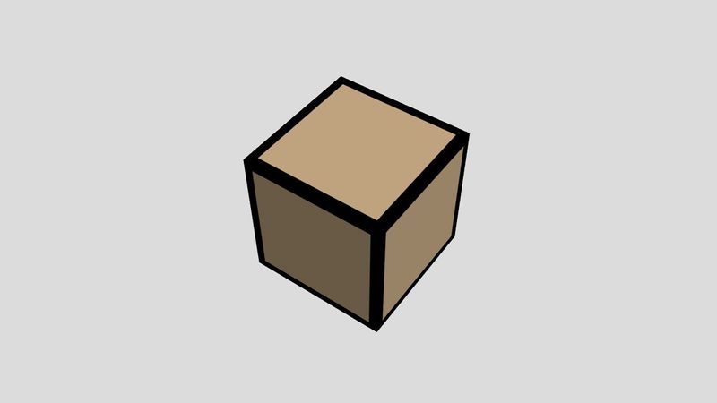 Cube with procedurally drawn borders