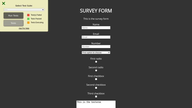 (freeCodeCamp) Survey Form