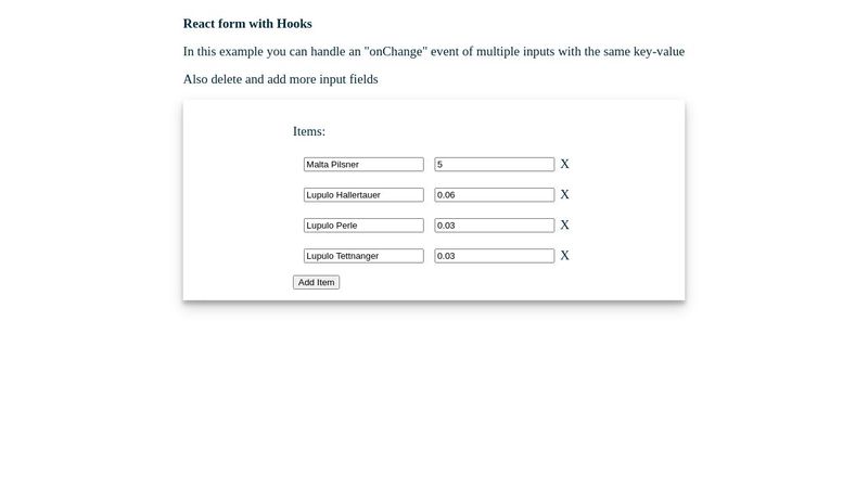 React Form Hook Onchange Handler