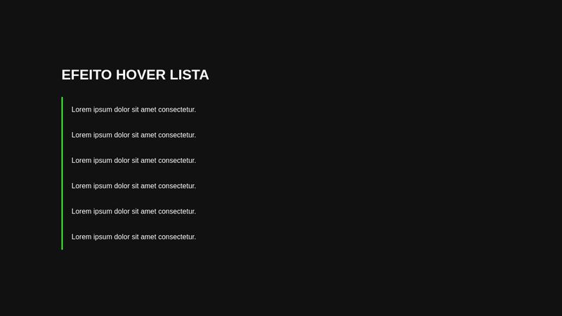 Lista animada com efeito hover - CSS