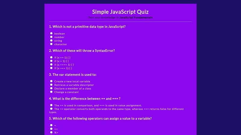 JavaScript Quiz