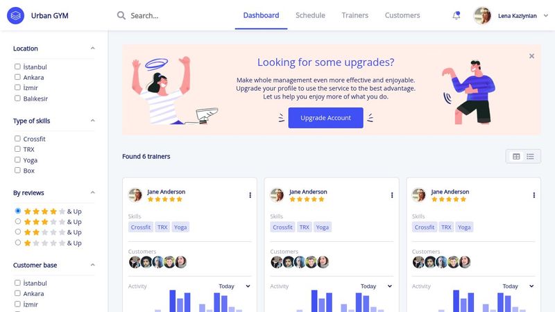 CSS Grid Dashboard for Fitness