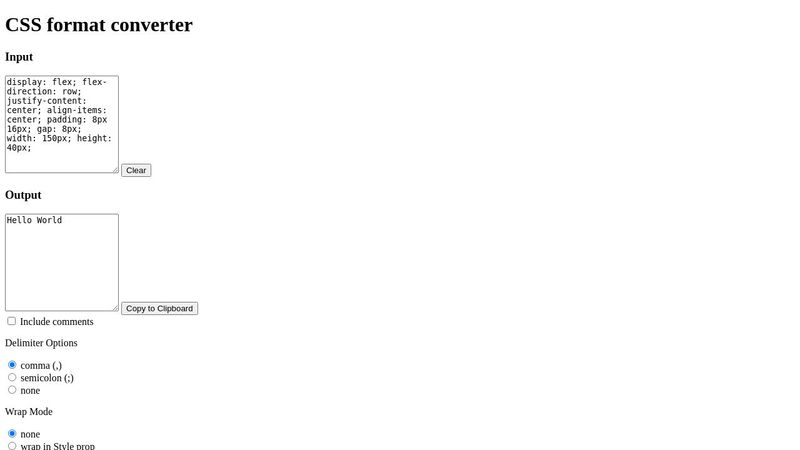 CSS Format Converter