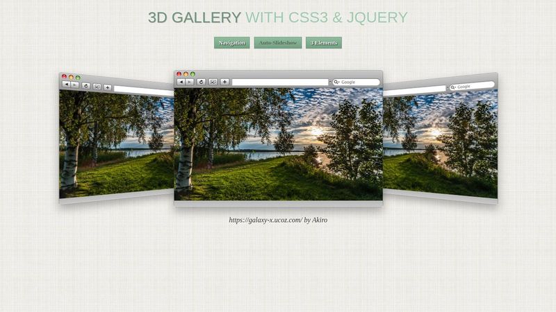 3D Gallery with CSS3 and jQuery (Auto-Slideshow)