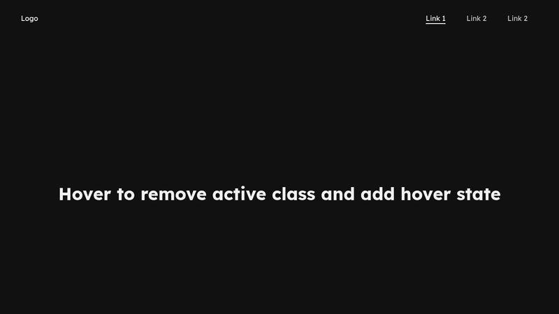 Remove Active Class on Hover - Navigation
