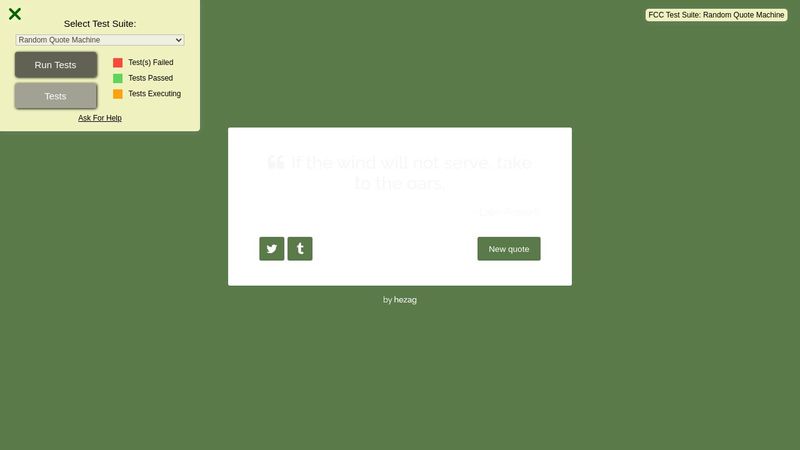 CodePen Home FCC : Random Quote Machine