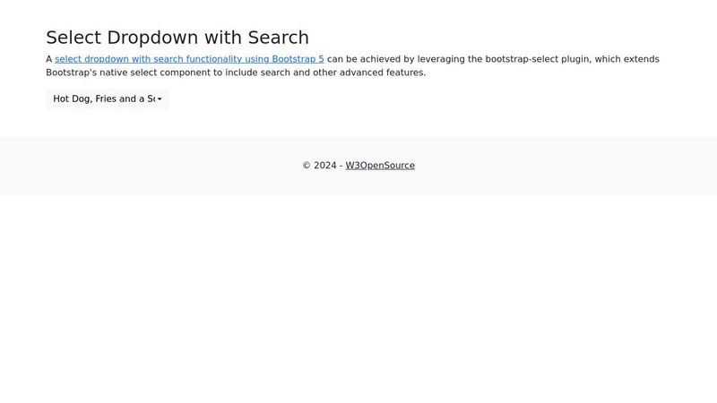 Bootstrap 5 Select Dropdown with Search