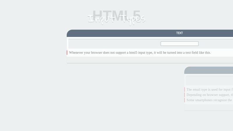 HTML5 Input Types