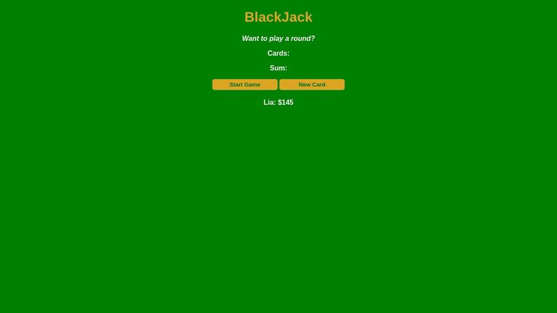 JavaScript Black Jack Game