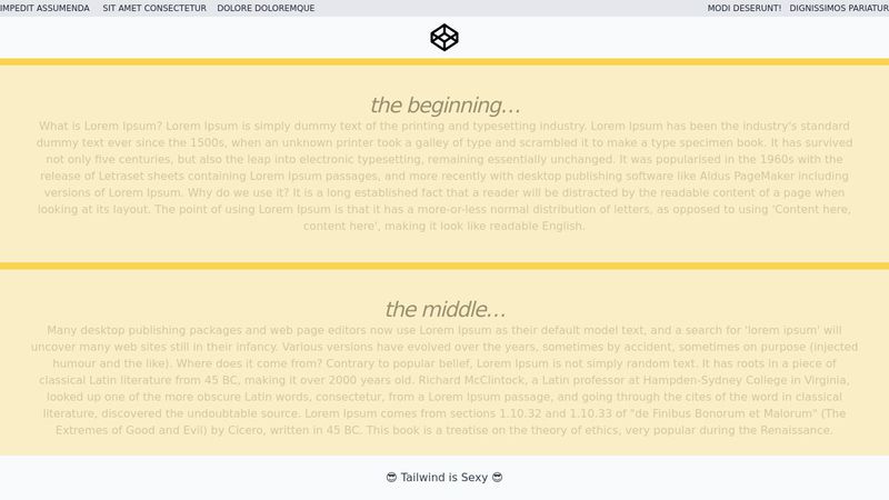 Tailwind Sticky Navbar & Footer Layout