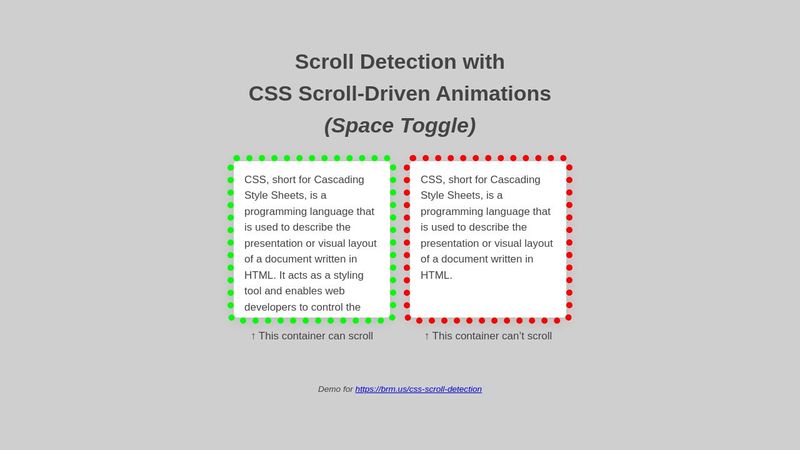 Scroll Detection with CSS Scroll-Driven Animations (Space Toggle)