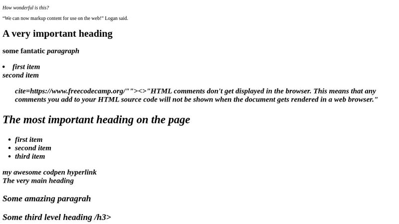 HTML Troubleshooting Practice - Your Name