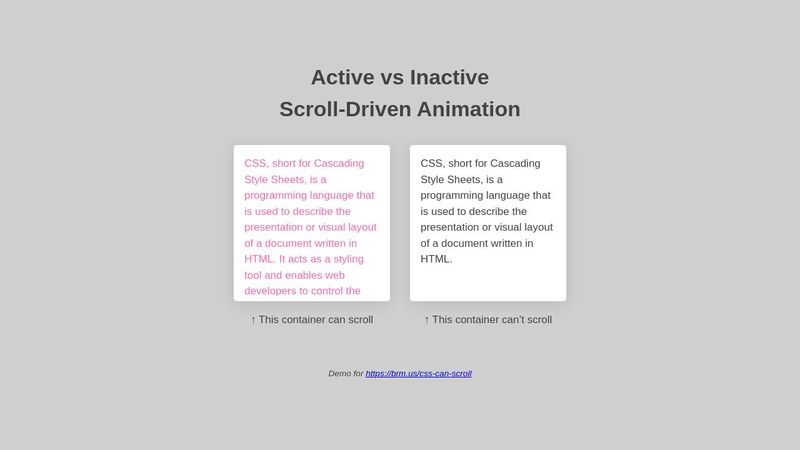 Scroll Detection With Css Scroll Driven Animations Inactive Animation