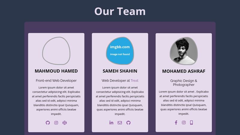 Complete Responsive Our Team Section