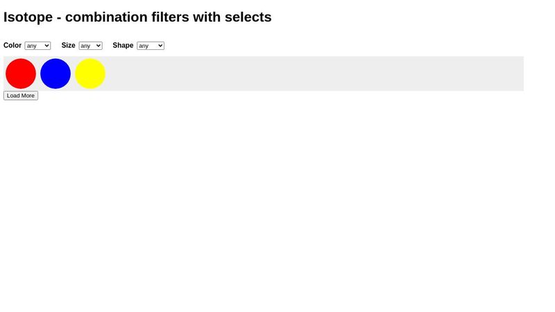 Isotope - combination filters with selects
