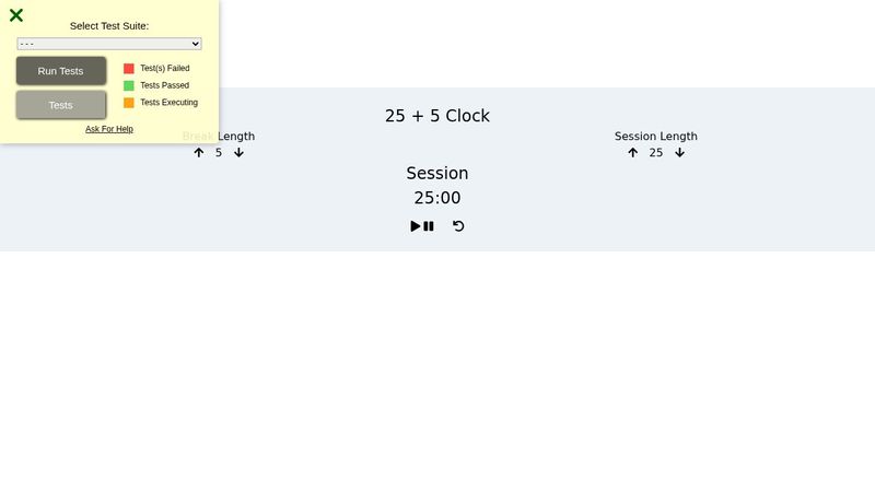 FreeCodeCamp: 25 + 5 Clock