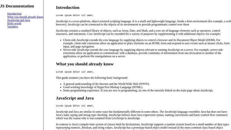 Technical Documentation Page