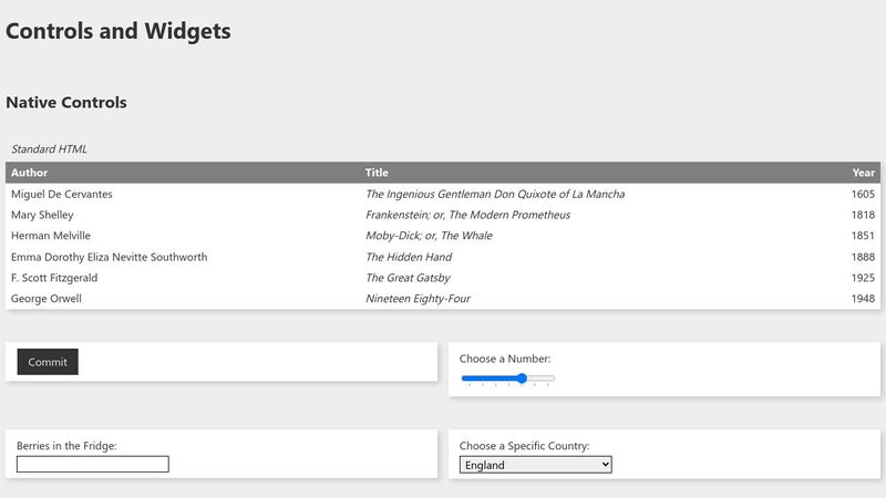 Controls and Widgets