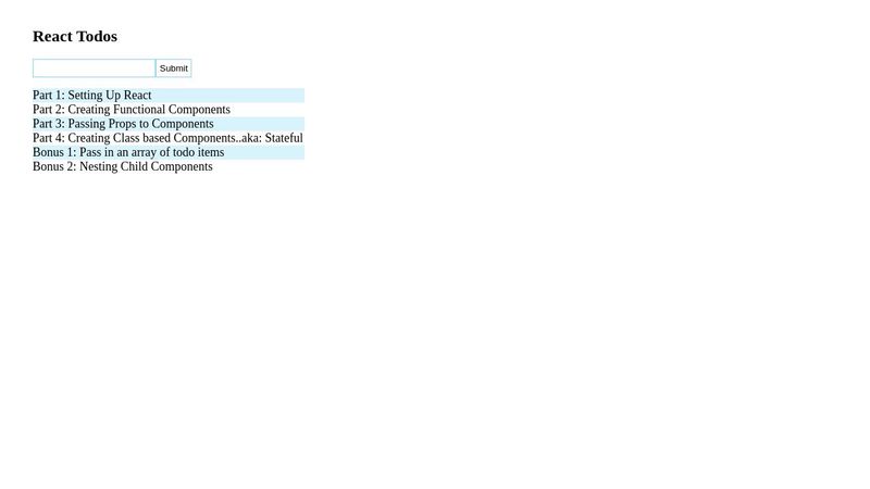 React Todo list -React.js exercise