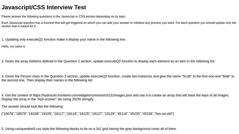Frontend Interview Test