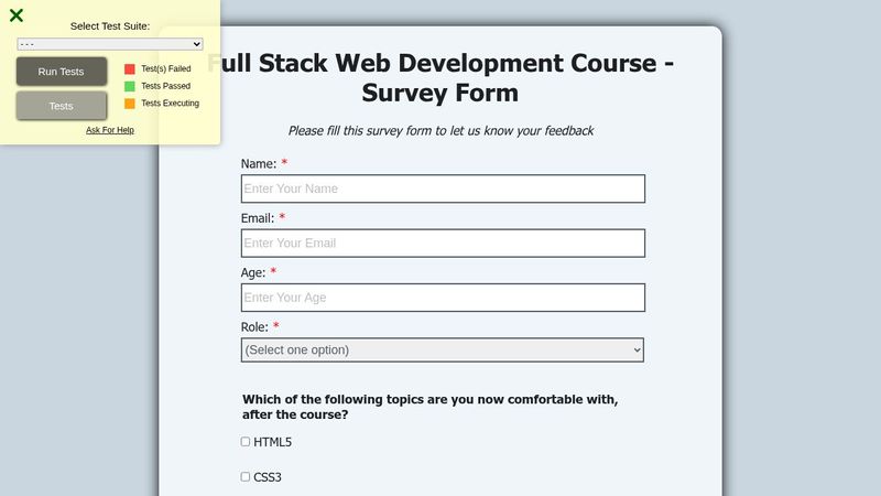 Survey Form - FreeCodeCamp - Responsive Web Design