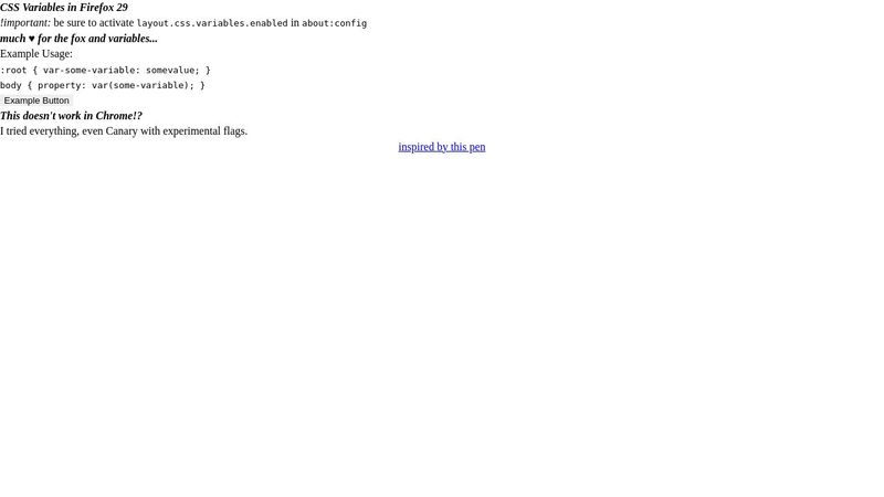 CSS Variables in Firefox 29