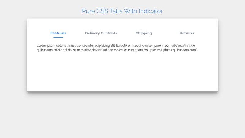 Pure CSS Tabs With Indicator