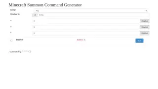 Minecraft Summon Command Generator