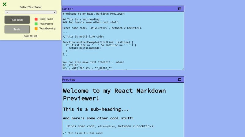 React Markdown Previewer