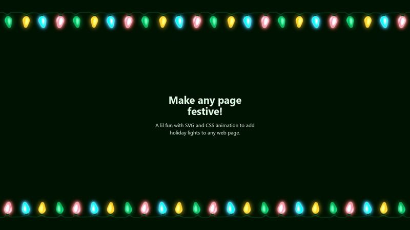 CSS + SVG holiday lights animation