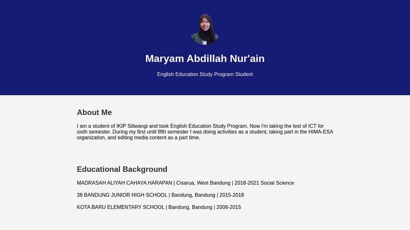 CV Maryam Abdillah