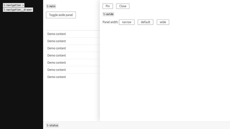 Application / Structure | Examples | Vanilla framework documentation