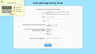freeCodeCamp - Survey Form