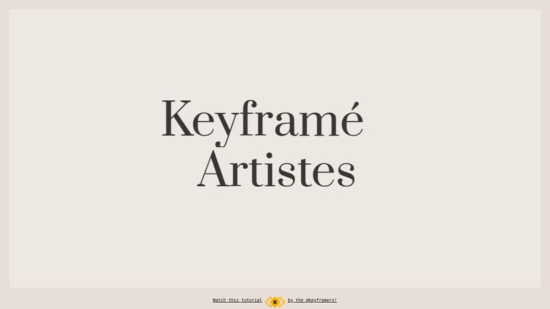 Animation in the Dark | Café Text Animation | @keyframers 3.25.3