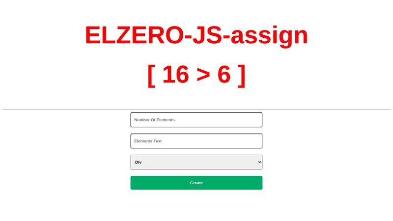 ELZERO-JS-assign [ 1 6 > 6 ] - Challenge