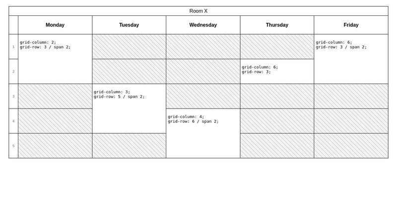 css grid timetable