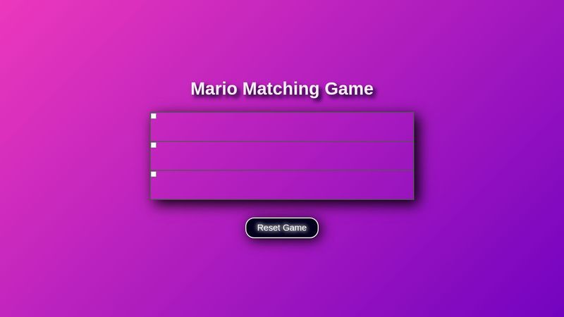 Mario Matching Game