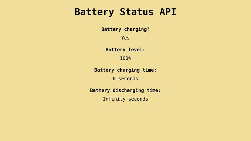 Battery Status API