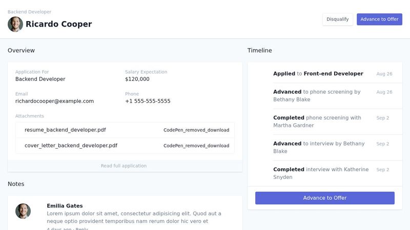 Tailwind Candidate Page