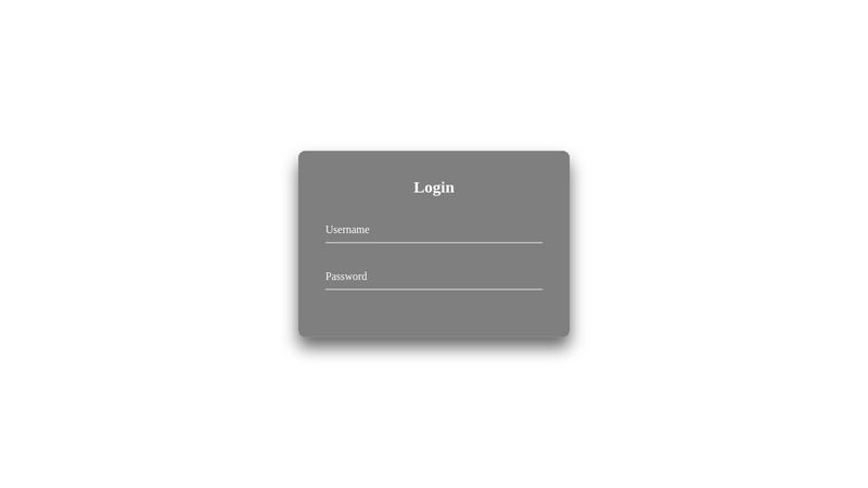 Login Form with floating placeholder and light button