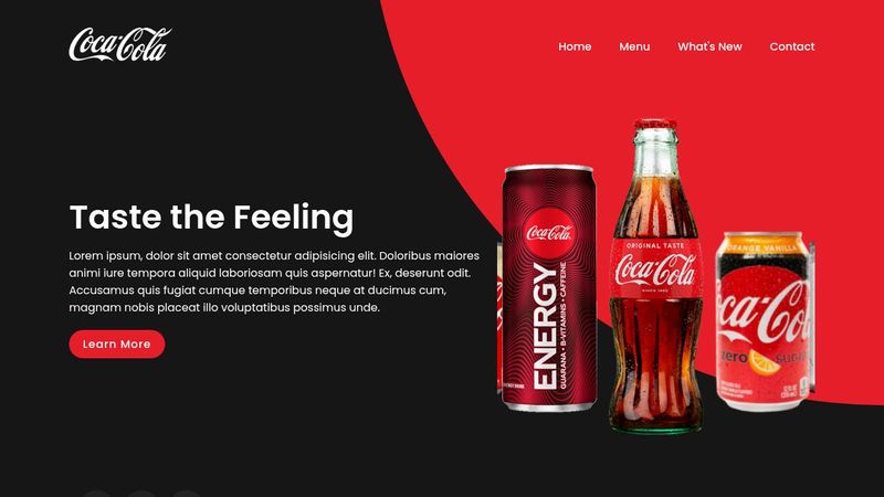 Cocacola Landing Page By Code With Developer