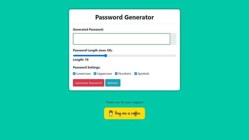 Password Generator Using JavaScript & Bootstrap