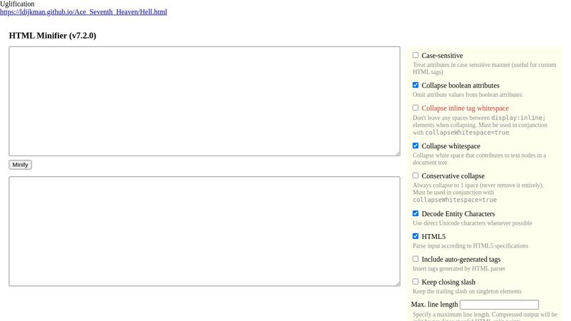 Terser Uglify Minify Minimize minifier minified minification Uglification