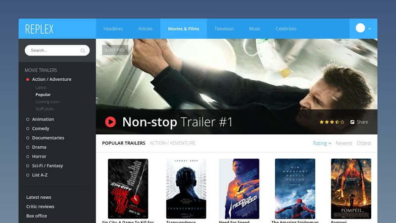 Responsive movie app UI